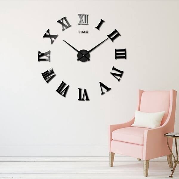 Roman Digital Acrylic Wall Clock DIY 3D Effect Home Art Modern ...