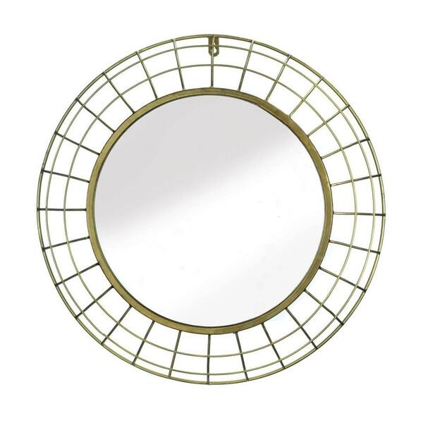 Accent Plus Contemporary Golden Wire Dome Framed Round Decorative Wall ...