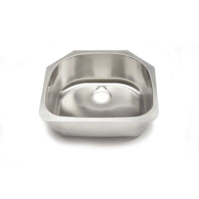 Hahn Single Half-Moon Stainless Sink - 16 Gauge - Silver - Overstock ...