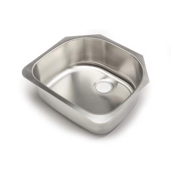 Hahn Single Half-Moon Stainless Sink - 16 Gauge - Silver - Bed Bath ...