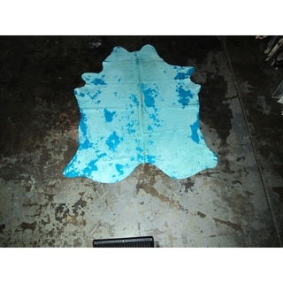 Real Blue Cowhide Rug - 6.1 feet x 7.2 feet/73" x 87" - 6.1 feet x 7.2 ...