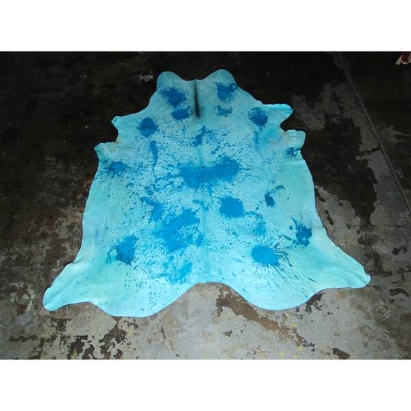 Natural Blue Cowhide Rug - 7 feet x 8.3 feet/84" x 99" - 7 feet x 8.3 ...