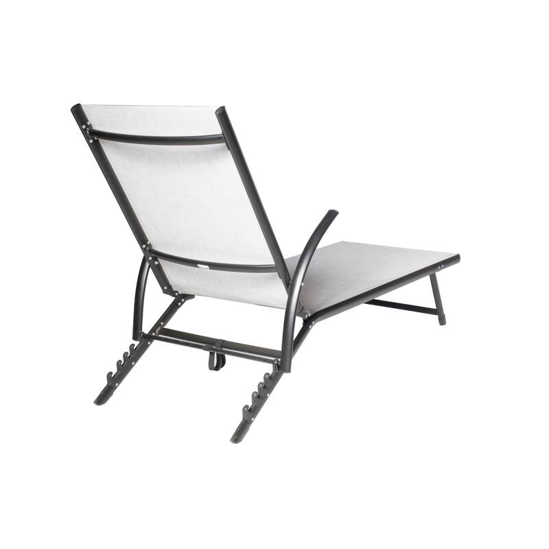 Oceanview Aluminum Frame Adjustable Back Chaise Lounge, Soho Black ...