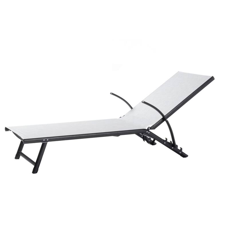 Oceanview Aluminum Frame Adjustable Back Chaise Lounge, Soho Black ...