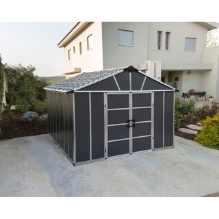Canopia by Palram Dark Grey Yukon Storage Shed with Floor Kit - 12'1" l ...