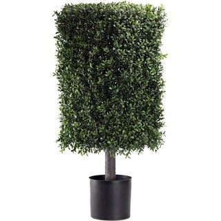 Regency 32" Artificial Deluxe Square Boxwood Topiary - Bed Bath ...
