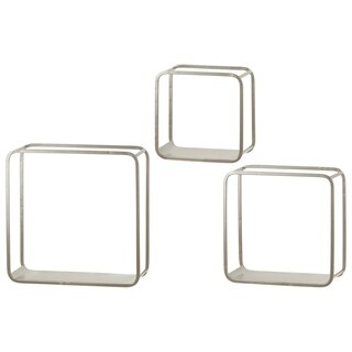 Metal Square Wall Shelf with Flat Bottom Surface, Round Corner Edges a ...