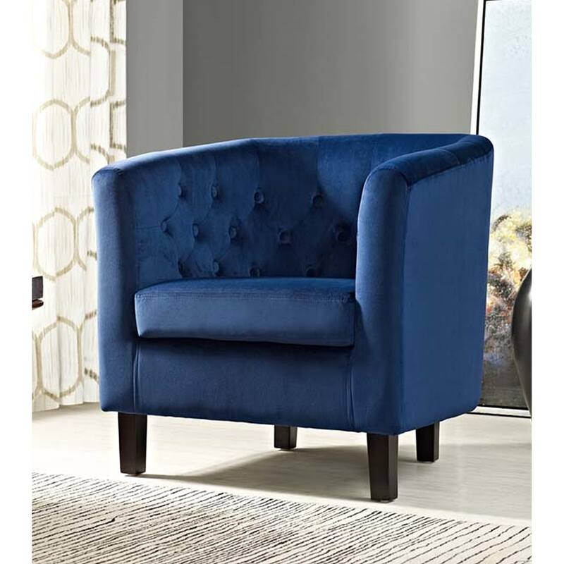 Bristol Classic Blue Velvet Button Tufted Tub Chair - Overstock - 25779639