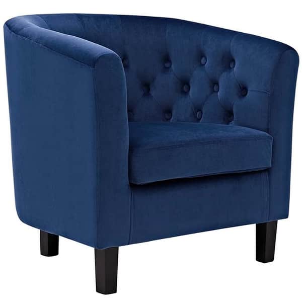 Bristol Classic Blue Velvet Button Tufted Tub Chair - Bed Bath & Beyond ...