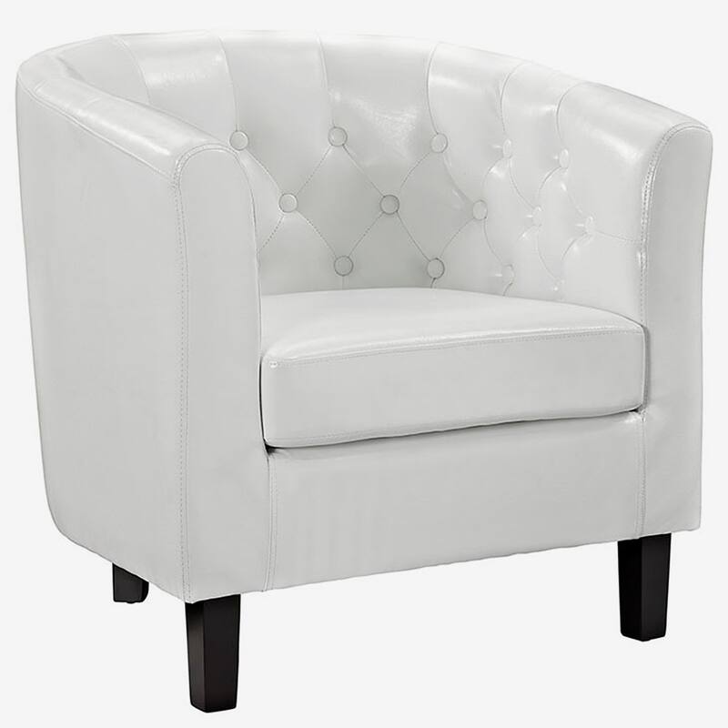 Winston Classic White Button Tufted Tub Chair - Overstock - 25779641