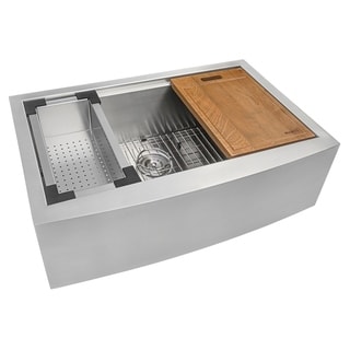 Ruvati Apron-front Workstation Farmhouse Kitchen Sink Gauge Stainless ...