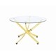 Coaster Furniture Beckham Brass and Clear Round Dining Table - On Sale ...