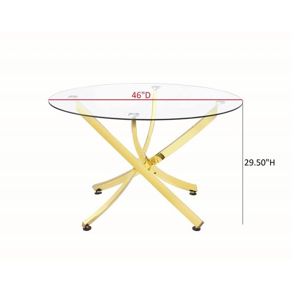 Coaster Furniture Beckham Brass and Clear Round Dining Table - On Sale ...