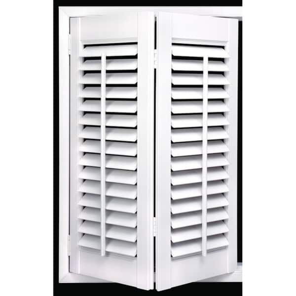 White 1 1/4 inch Slats Plantation Shutter (23-inch wide) (As Is Item ...
