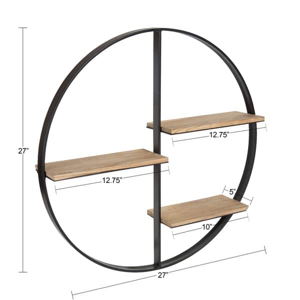 Kate and Laurel Ladd Round Floating Shelves - 27 x 27 x 5 - Bed Bath ...