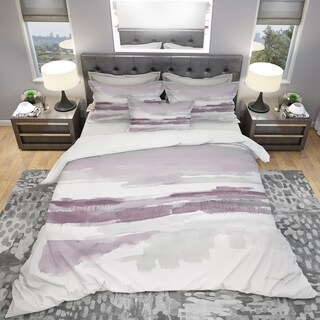 Designart 'Purple Amethyst Wetlands' Geometric Bedding Set - Duvet ...