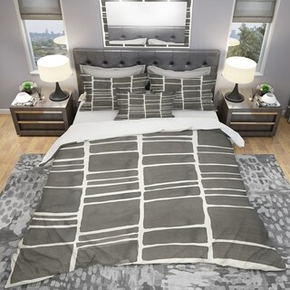 Designart 'Minimalist Graphics IV' Geometric Bedding Set - Duvet Cover ...