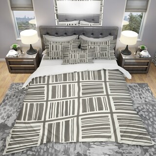 Designart 'Minimalist Graphics I' Geometric Bedding Set - Duvet Cover ...