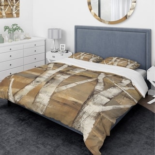 Designart 'Natural Birch Forest II' Traditional Bedding Set - Duvet ...