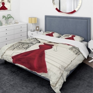 Designart 'Elegance Glam Paris Diva III' Glam Bedding Set - Duvet Cover ...