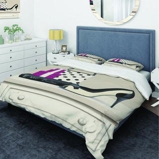 Designart 'Fashion Stiletto and Glamorous Polka Purse' Glam Bedding Set ...