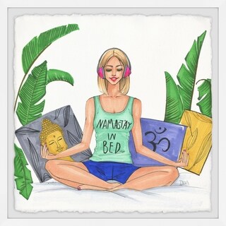 'Namastay in Bed II' Framed Painting Print - Multi-Color - Bed Bath ...