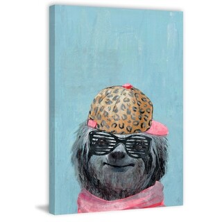'Hipster Sloth' Painting Print on Wrapped Canvas - Multi-color - Bed ...