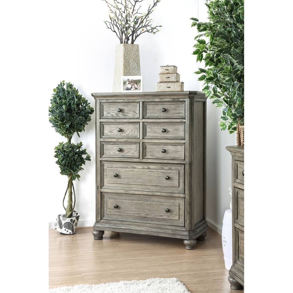 Armus Transitional Style Chest in Wire-Brushed Gray Finish - Overstock ...