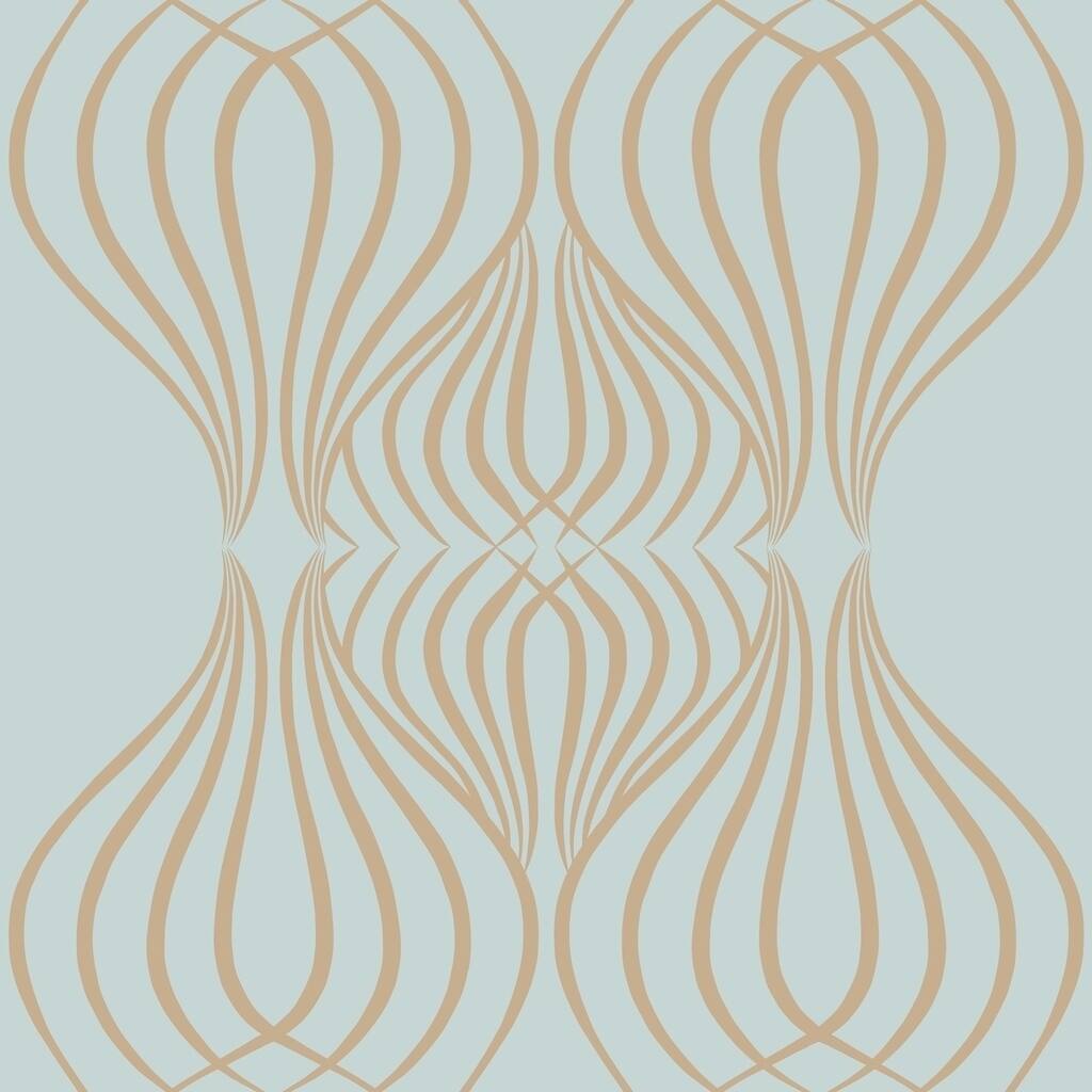 Eden Wallpaper, 20.5 in. x 33 ft. = 56 sq.ft, in blue/gold - Overstock ...