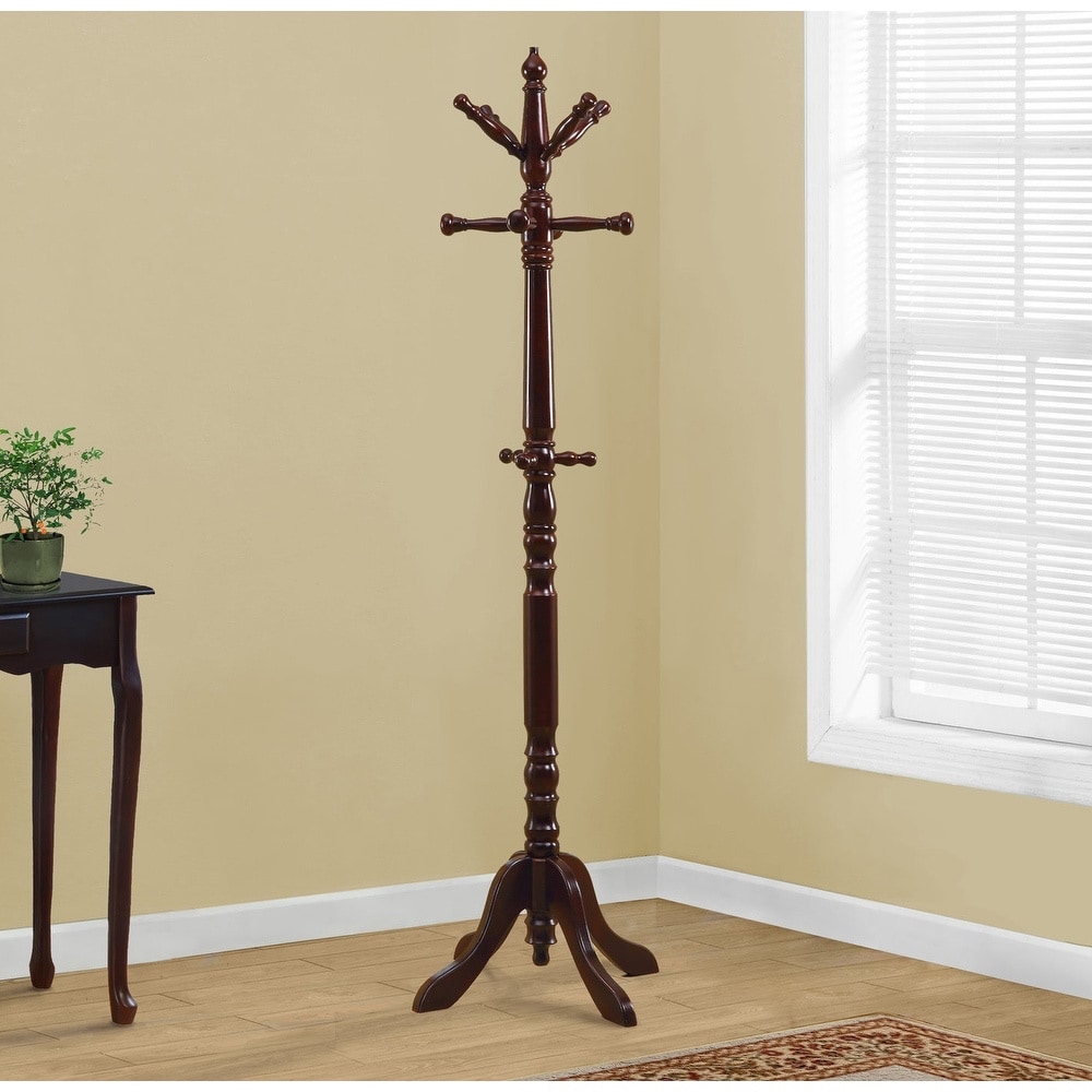 Traditional Charming Design Honey Finish Hall Tree Coat Rack - Bed Bath ...