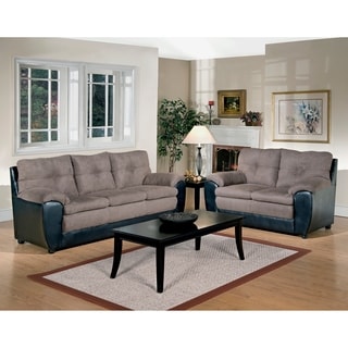 Lambert Plush Two Piece Upholstered Sofa & Loveseat Living Room Set ...
