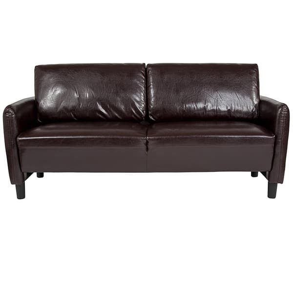 Belmont Modern Brown Leather Sofa - Bed Bath & Beyond - 26042568