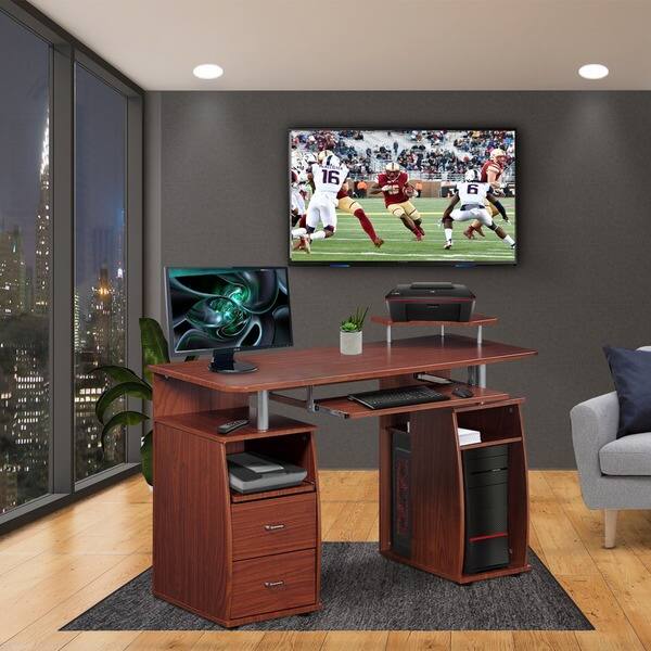 Home Office Executive Style Computer Desk with Storage - Bed Bath ...