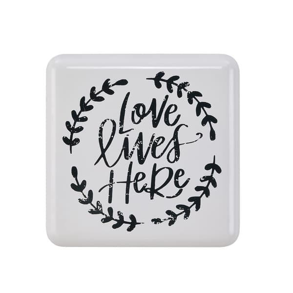 Danya B. Farmhouse Home Decor Metal Wall Art- Love Lives Here - Bed Bath & Beyond - 26051511