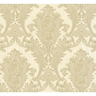 Cream Archer Acanthus Wallpaper - Bed Bath & Beyond - 26055677