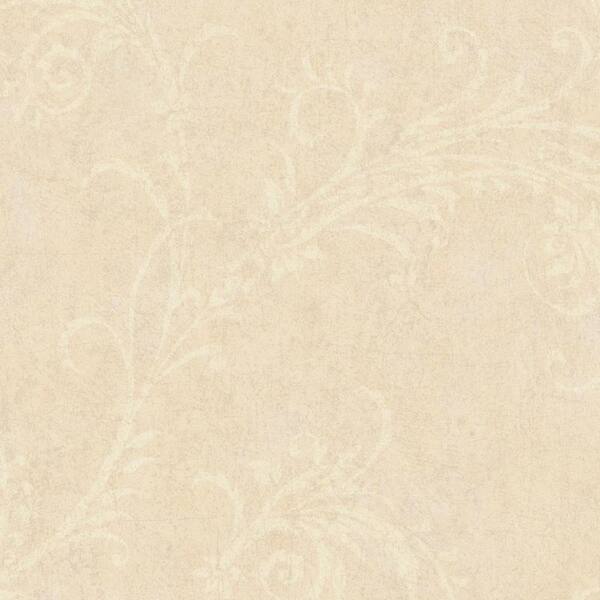 Rice Paper Scroll Beige Wallpaper - Bed Bath & Beyond - 26055928