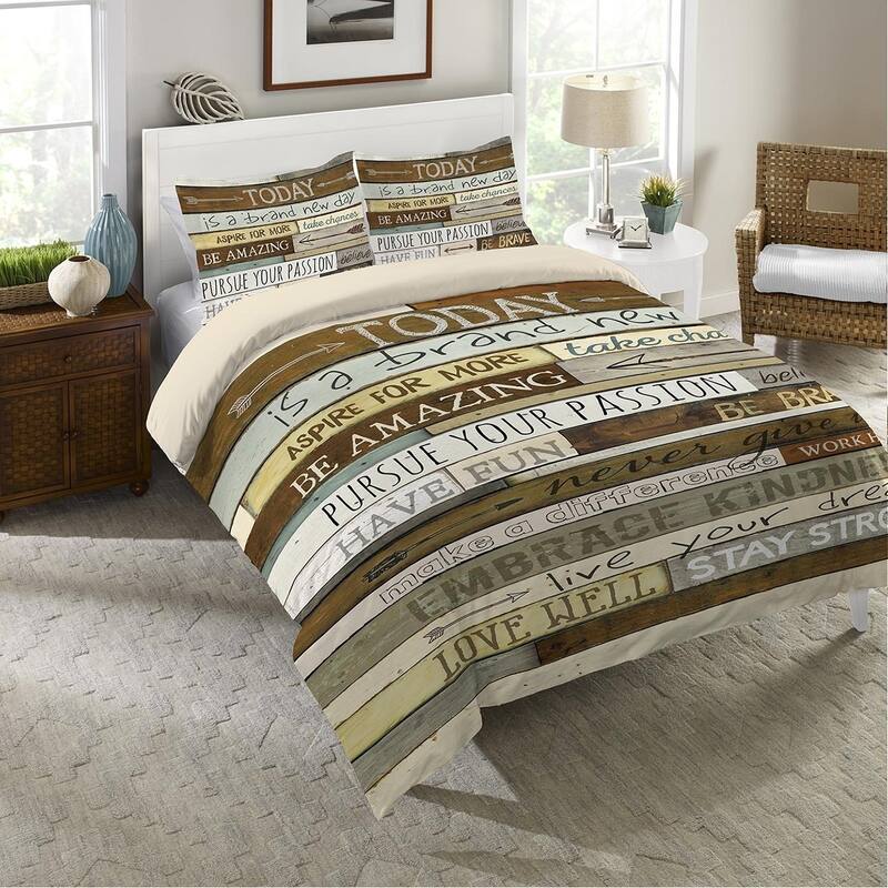 Laural Home Inspiring Mantra Duvet Pillow Sham - Overstock - 26056572