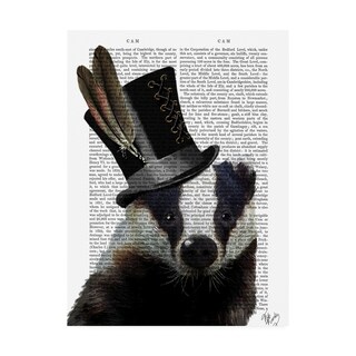 Fab Funky Steampunk Badger In Top Hat Woodland Canvas Art - Bed Bath ...
