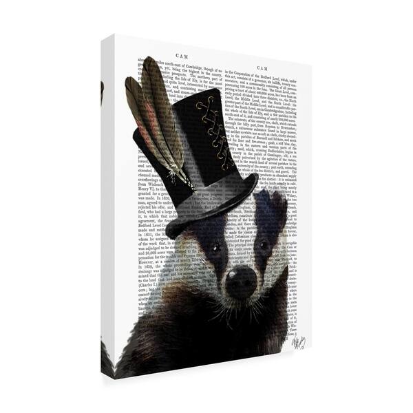Fab Funky Steampunk Badger In Top Hat Woodland Canvas Art - Bed Bath ...