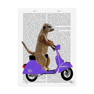 Fab Funky Meerkat On Lilac Moped Canvas Art - Bed Bath & Beyond - 26171593