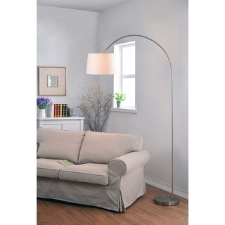 Loom Brushed Steel Arc Floor Lamp (As Is Item) - Bed Bath & Beyond ...