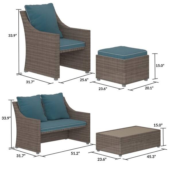 COSCO Outdoor Living Oak Bluffs 6 Piece Patio Outdoor Set - Bed Bath ...