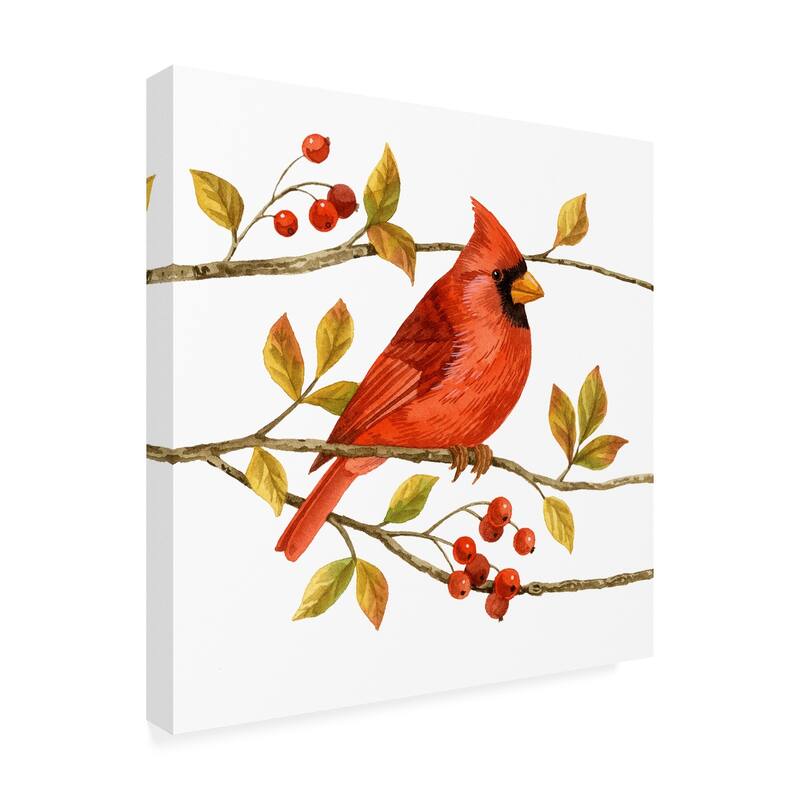 Jane Maday 'Birds And Berries Iii' Canvas Art - Overstock - 26262154