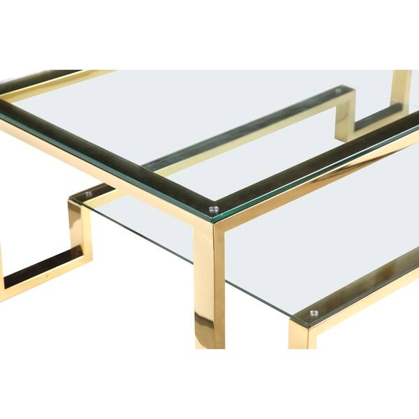 Laurence Coffee Table Long in High Polish Gold - Bed Bath & Beyond ...