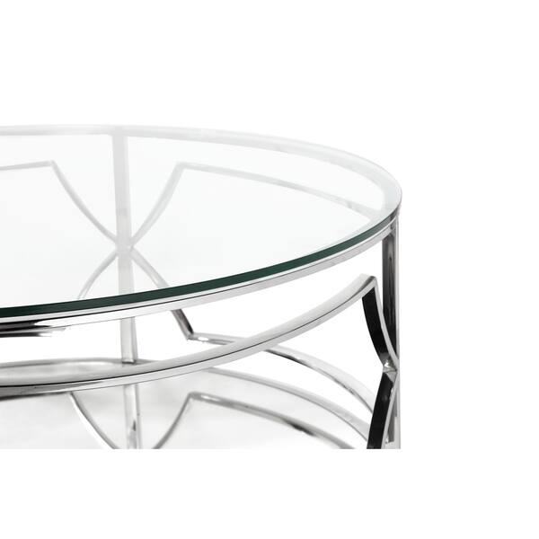 Edward Round Coffee Table in High Polish Steel - Bed Bath & Beyond ...