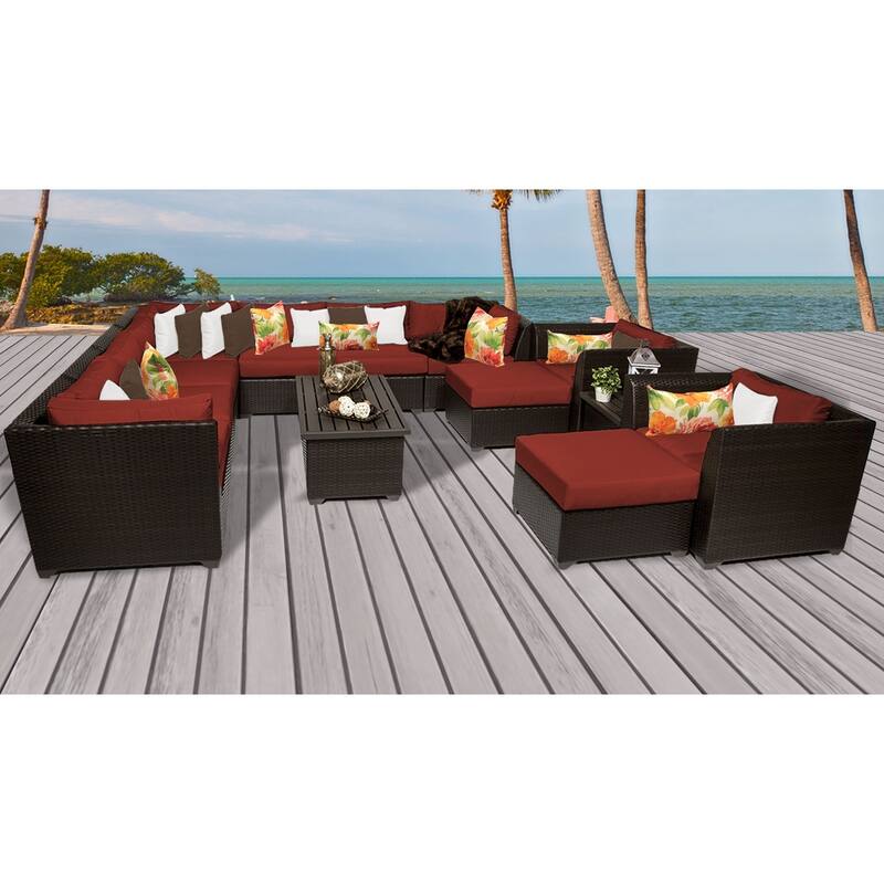 Barbados 13 Piece Outdoor Wicker Patio Furniture Set 13a - Overstock ...