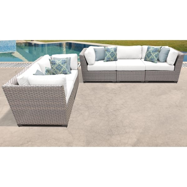 Florence 5 Piece Outdoor Wicker Patio Furniture Set - Bed Bath & Beyond ...