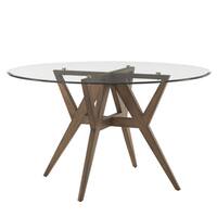 Sheeba Round Mid-Century Modern Walnut Base Dining Table by iNSPIRE Q ...