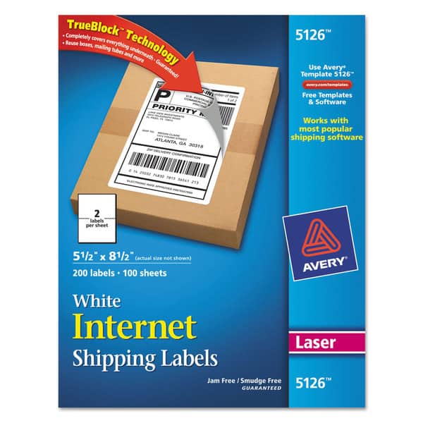 Avery Dennison 5126 White Shipping Labels (Case of 200) - Bed Bath ...