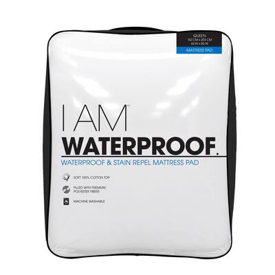 I AM Waterproof Mattress Pad - White - Overstock - 26280465